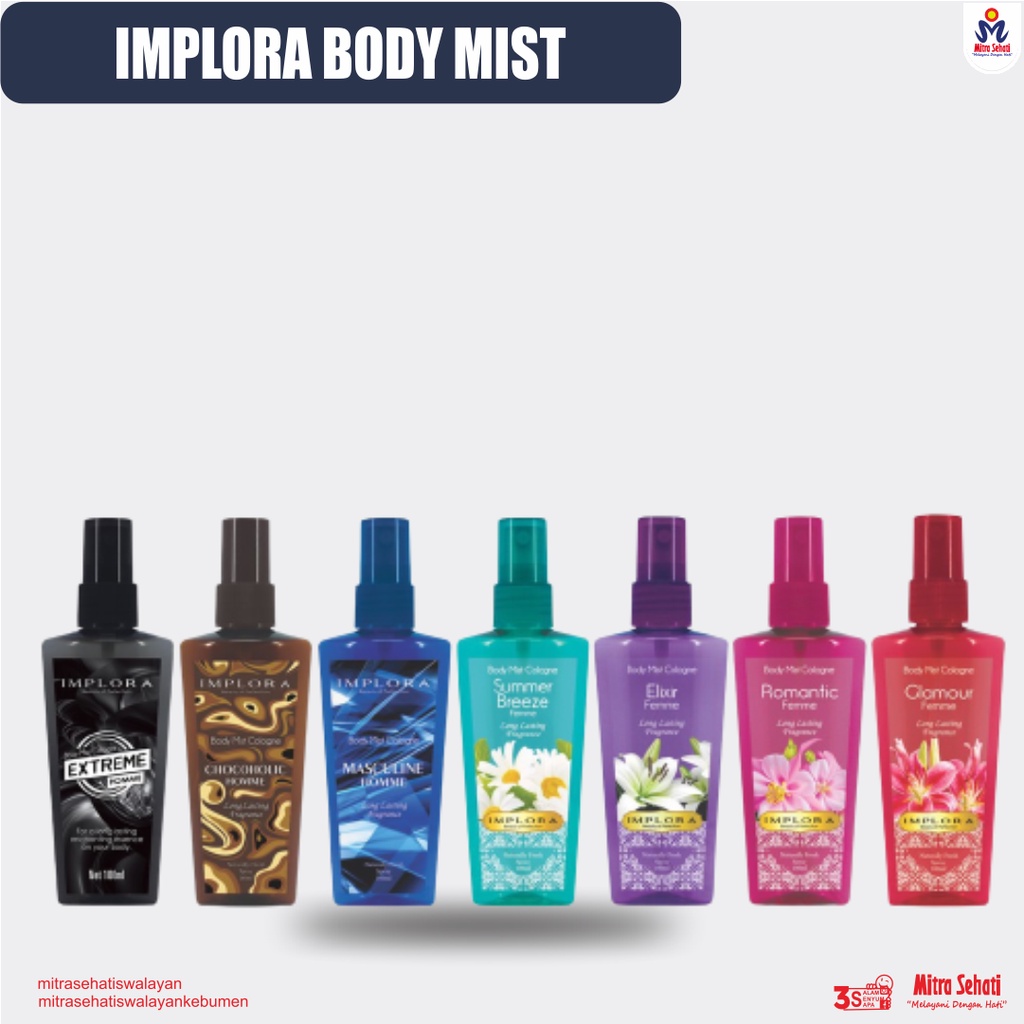 Jual IMPLORA BODY MIST 100mL / PARFUM IMPLORA [ Mitra Sehati Swalayan ...