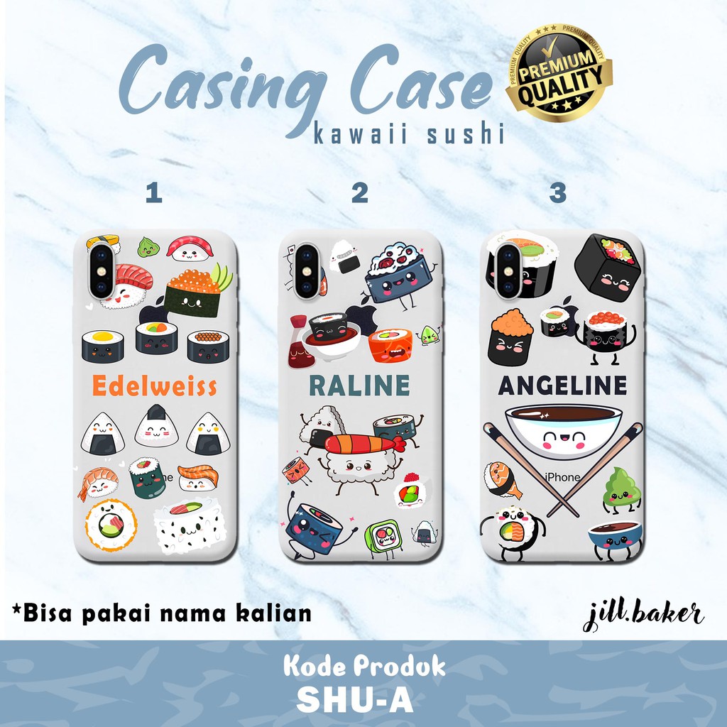 Jual [SILIKON ] Casing case sushi SHU Transparan dan latar putih bebas ...