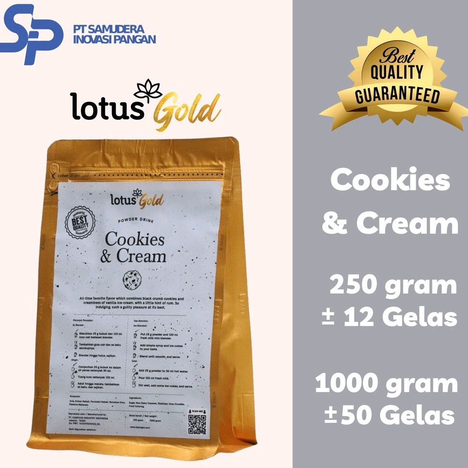 Jual Lotus Gold Premium Cookies and Cream Powder - Bubuk Minuman Rasa ...