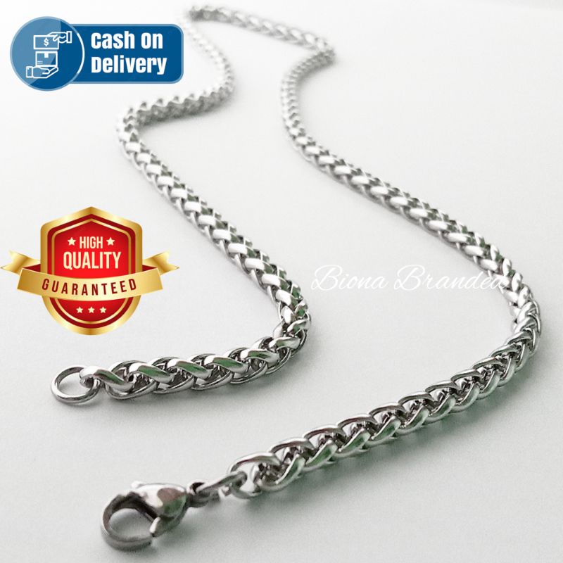Jual SUPER PREMIUM QUALITY, KALUNG TITANIUM PRIA MODEL RANTAI Anyam ...