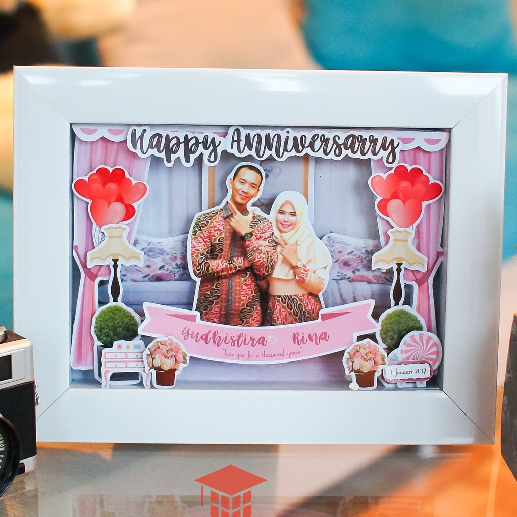 Jual Bingkai / Frame Foto 3D untuk Hadiah Anniversary Ukuran 20x25 ...