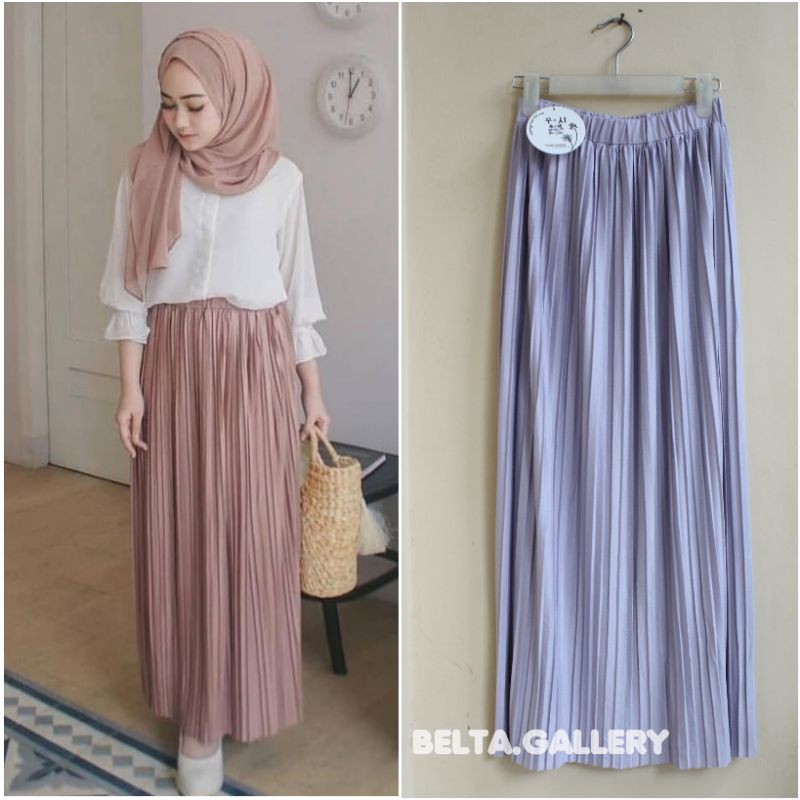 Jual Rok Plisket Model Lurus Premium | Shopee Indonesia