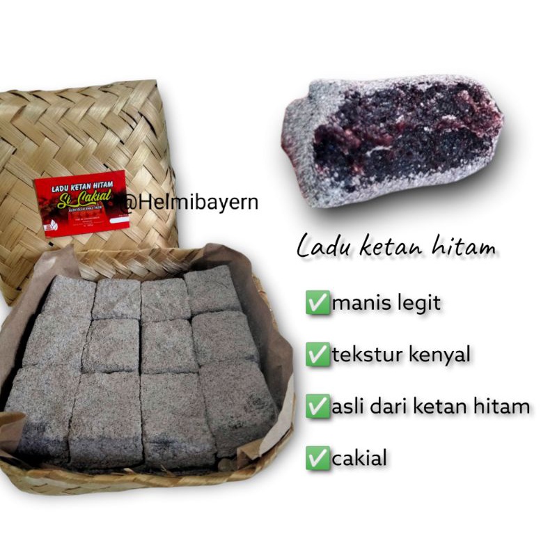 Jual Ladu ketan hitam manis original asli si cakial Tasikmalaya 700 gram potong besar | Shopee ...
