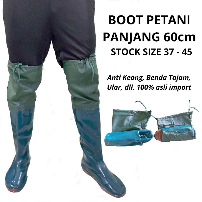 Jual BOOT PETANI PANJANG 60cm SELUTUT SEPATU SAWAH BOT SAWAH MANCING ...