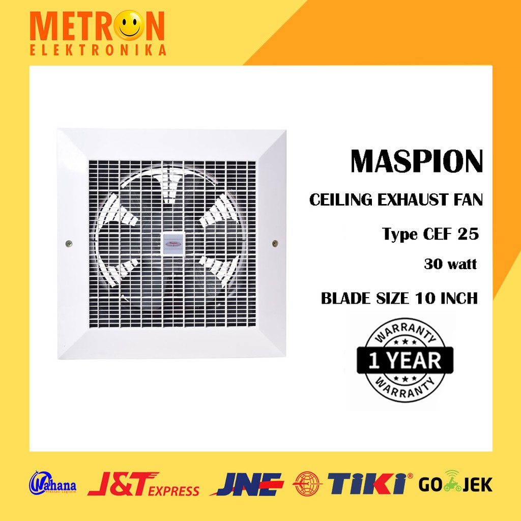 Jual MASPION CEF 25 CEILING EXHAUST FAN 10 INCH PLAFON / CEF25 | Shopee ...