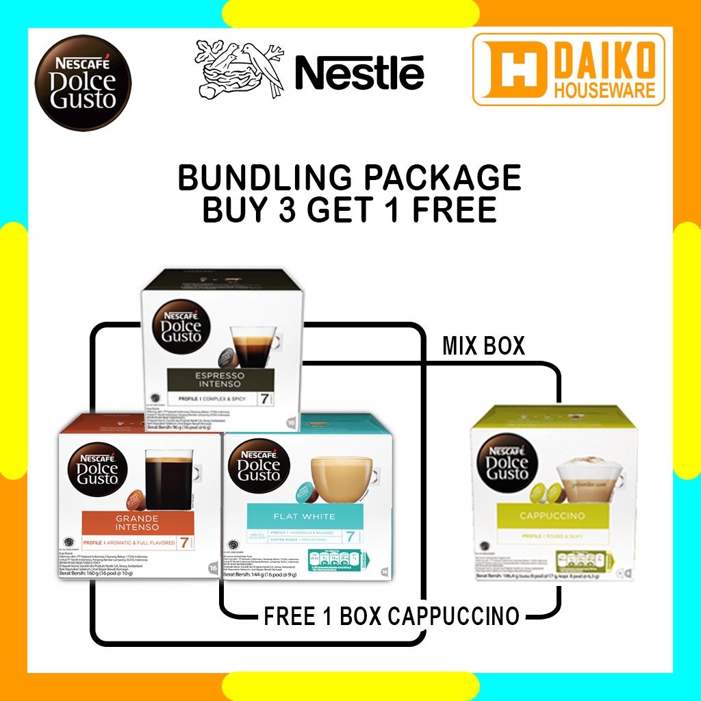 Jual Capsule NDG Nescafe Dolce Gusto PROMO BUY 3 GET 1 FREE 1 BOX Capsule NDG Cappuccino ...