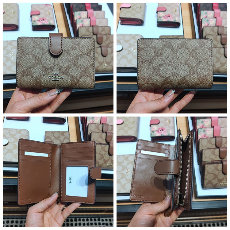 Jual COACH New Style Corner Zip Wallet In Signature Canvas Coach Tas ...