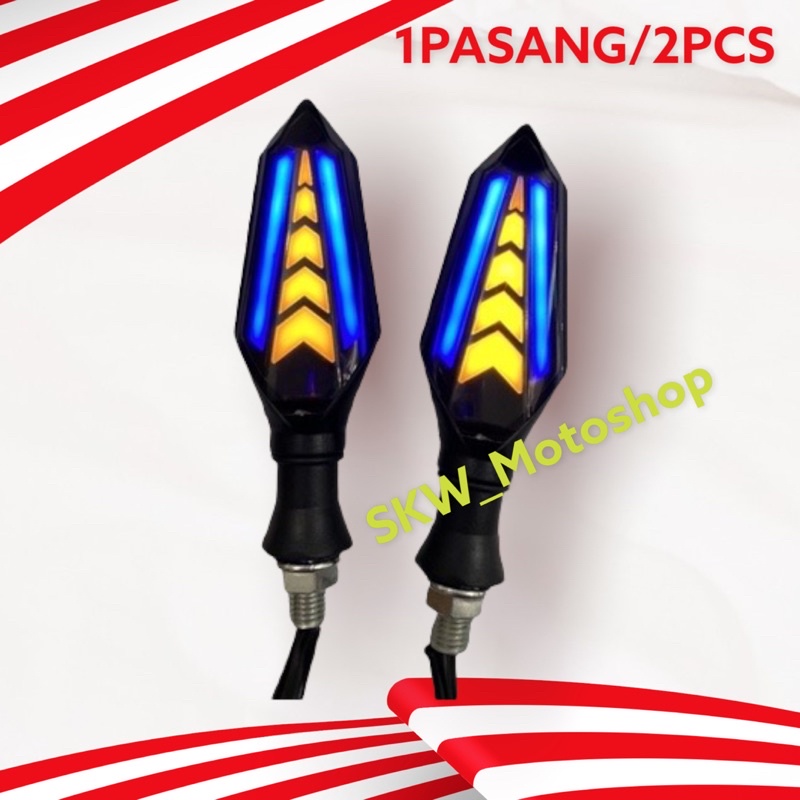 Jual PROMO Sen Running LED Motor Panah 2 Sisi Sen Runing Vixion Cbr Cb Klx Xabre Taiger Scorpio ...
