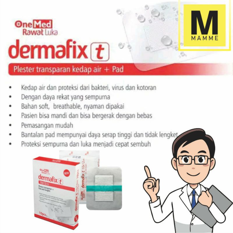 Jual Dermafix T Plester Luka Transparan Anti Air Plester Dermafix 10x25 ...