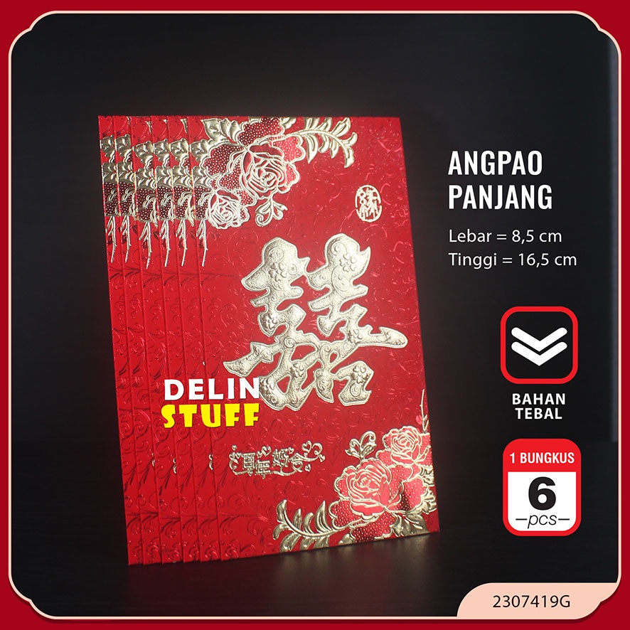 Jual Angpao Wedding Panjang Shuang Xi Tebal / Angpau Pernikahan ...