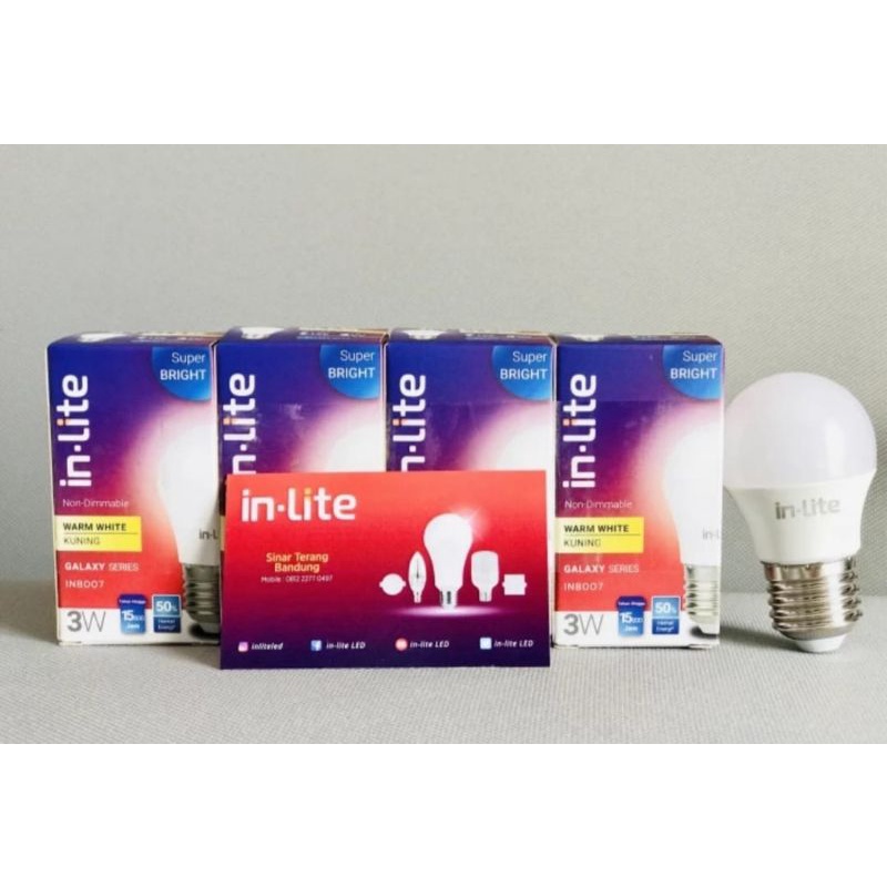 Jual Lampu LED BULB IN-LITE INLITE 3 watt Paket Beli 3 Gratis 1 Sinar ...
