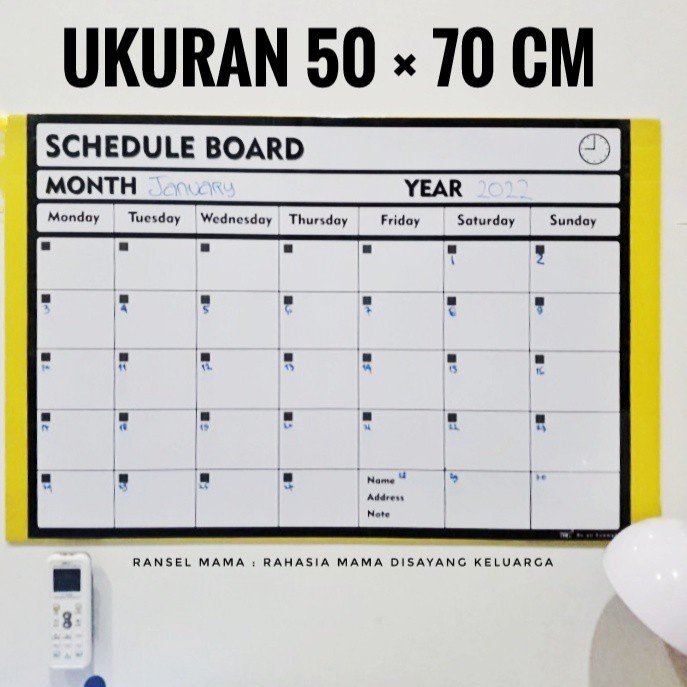 Jual SCHEDULE BOARD | Papan Jadwal Bulanan Papan Tulis Putih Whiteboard ...