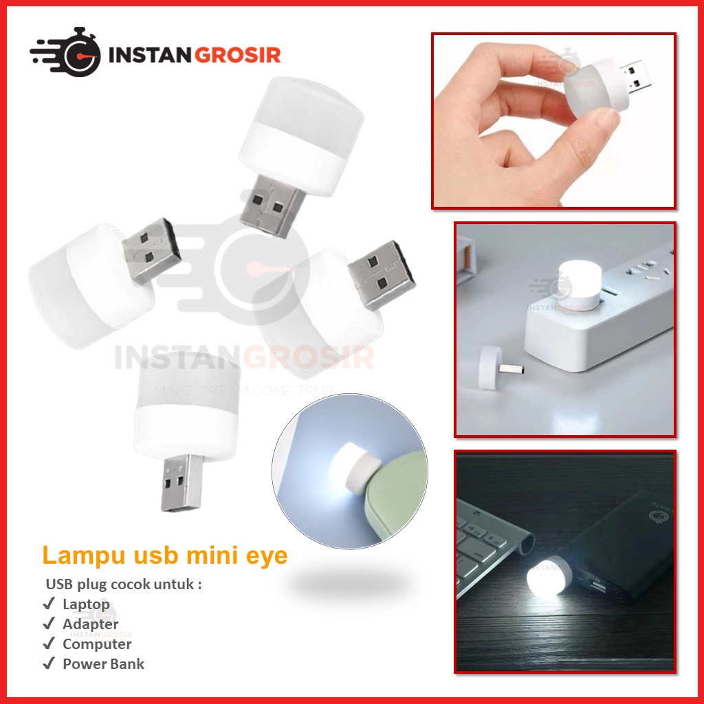 Jual Lampu USB mini Led eye bulat emergency Lamp Darurat portable cahaya penerang cocok untuk ...