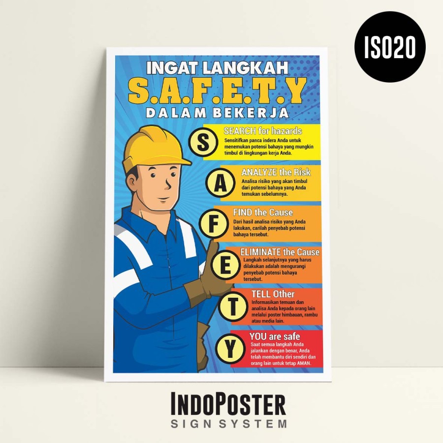 Jual Poster K3 Keselamatan Kerja Safety Langkah Safety Dalam Bekerja ...