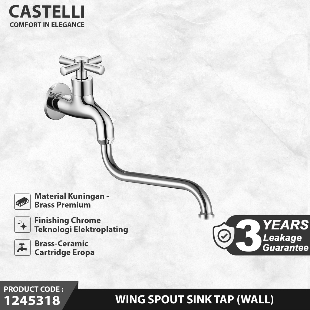 Jual Keran Dapur Castelli Kran Cuci Piring Swing Spout Sink Tap Wall ...