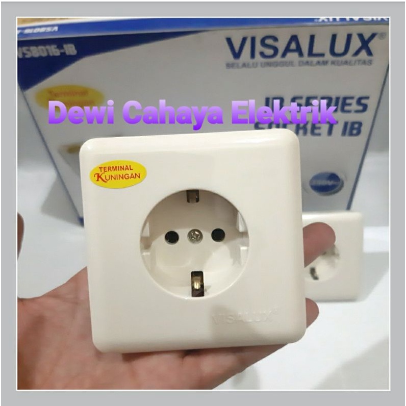Jual Visalux IB Stop Kontak 1 Lubang Terminal Kuningan Body Tebal Warna ...