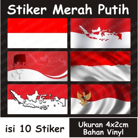 Jual ISI 10-Stiker bendera 4X2cm | sticker bendera | label bendera ...