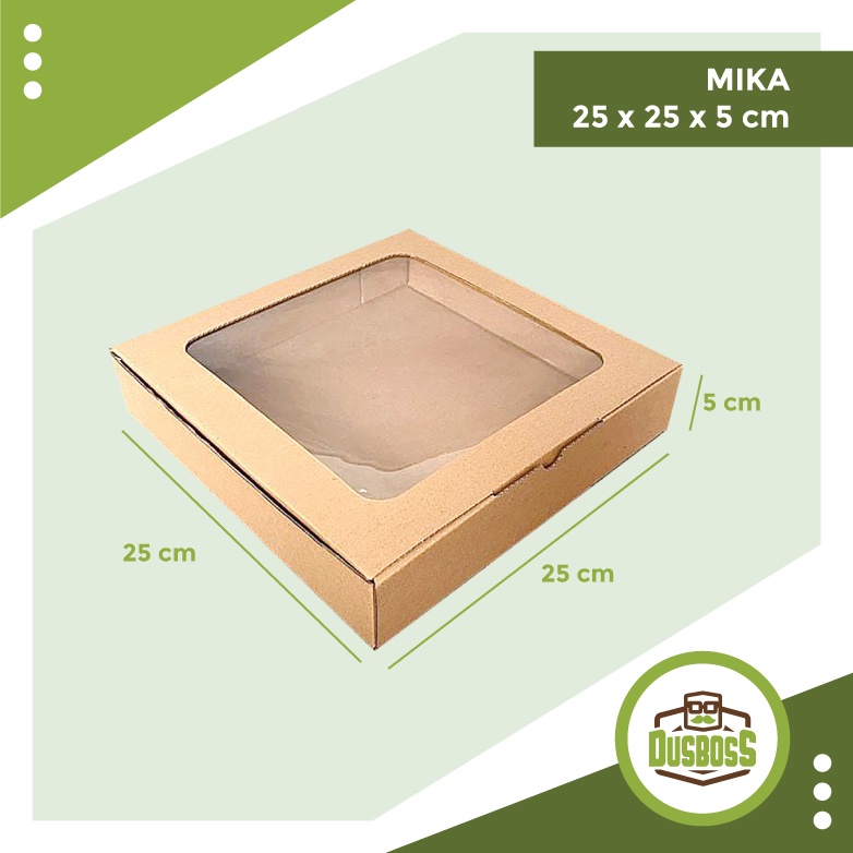 Jual BOX MIKA 25x25x5 kardus die cut, untuk kue hampers gift box dll ...