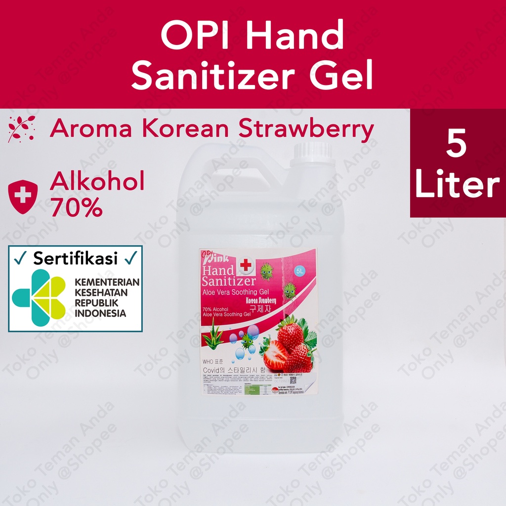 Jual OPI Hand Sanitizer Gel Korean Strawberry 5L / 5Liter 5 Liter ...