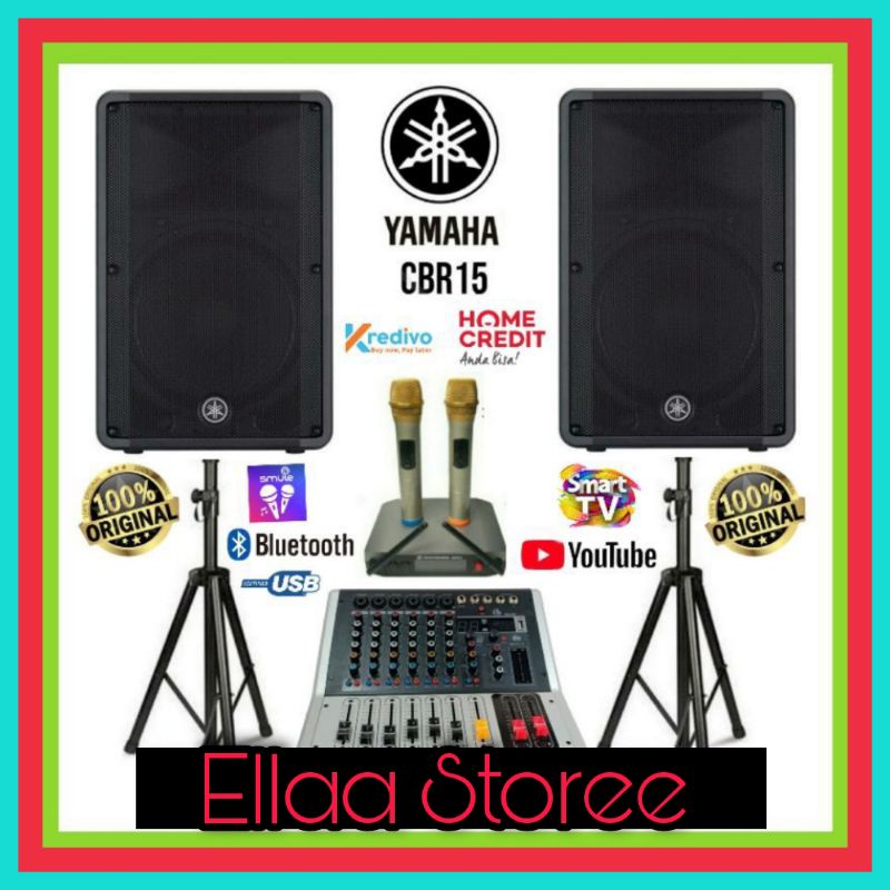 Jual Paket Karaoke Yamaha CBR 15 Power Mixer Bluetooth Microphone ...