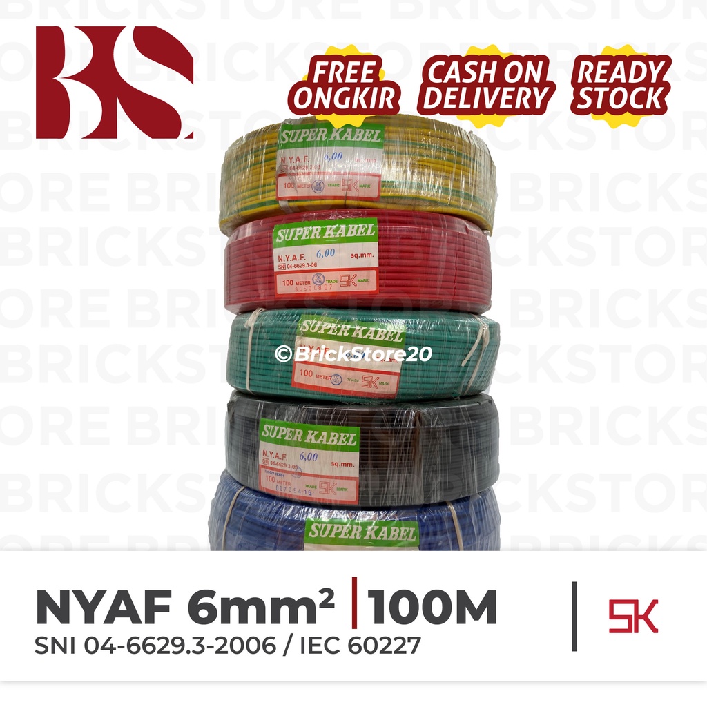 Jual Kabel Super NYAF 6 mm NYAF 6 NYAF 6 AF 6 AF 6 SQMM 6mm SNI | Shopee Indonesia