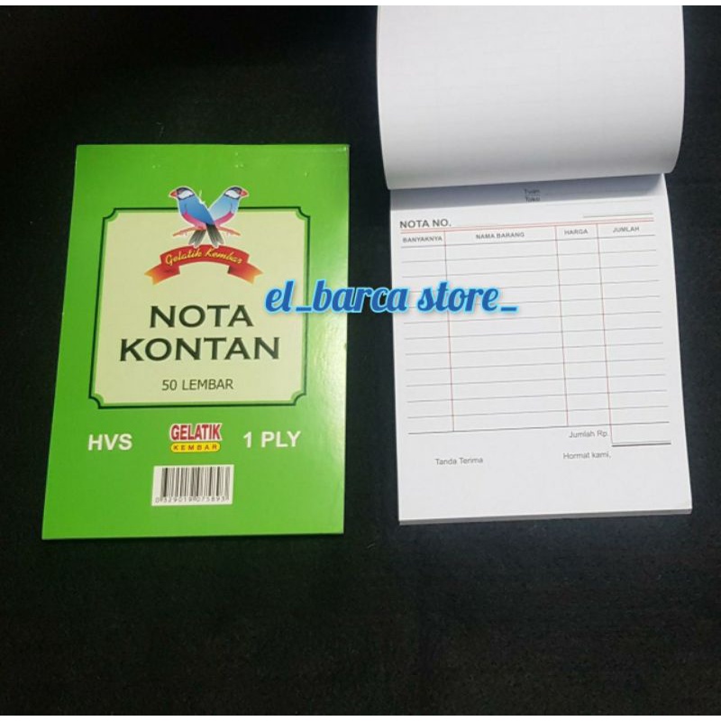 Jual BUKU NOTA HVS KECIL 1 PLY 50 LEMBAR | Shopee Indonesia