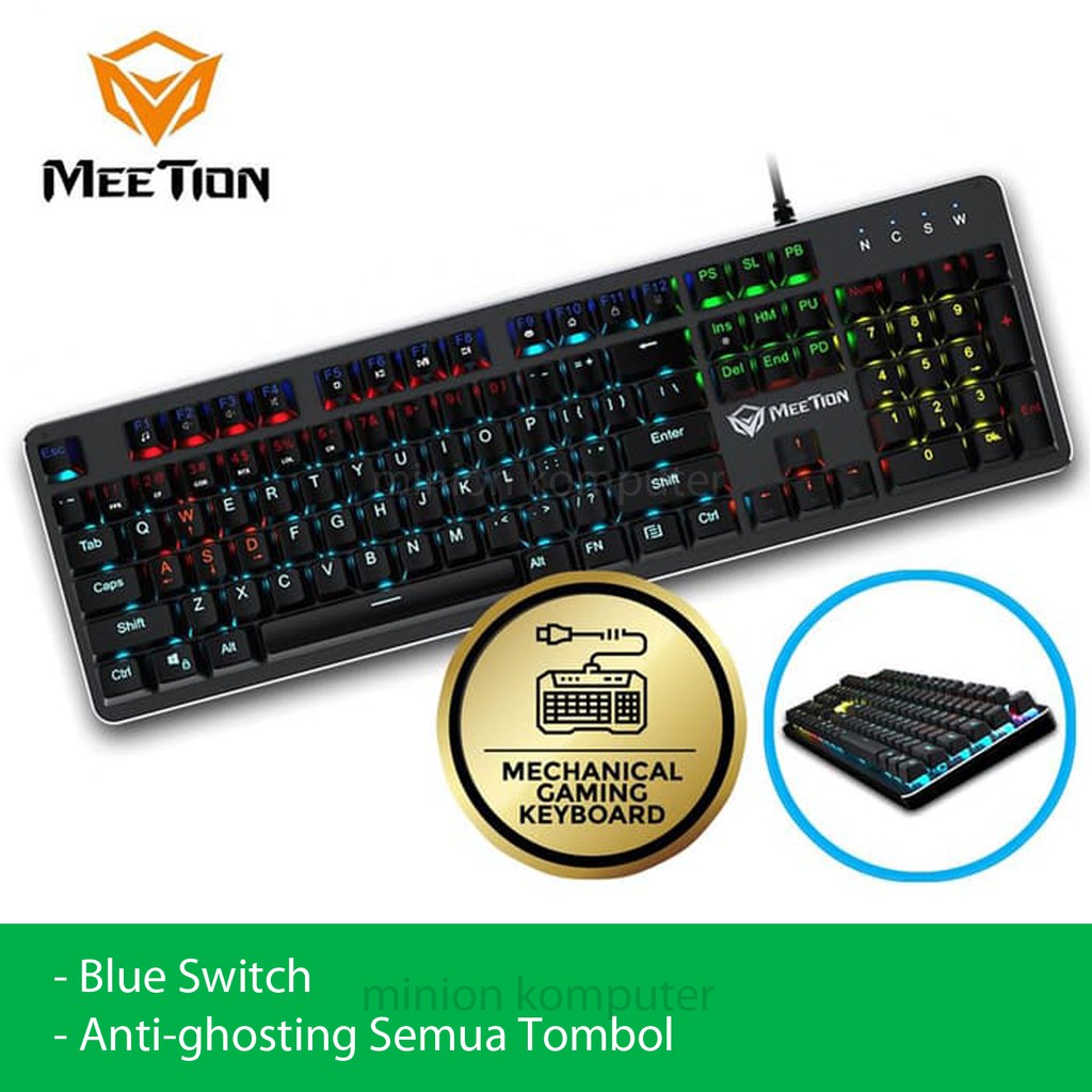 Jual Mechanical Gaming Keyboard Meetion MT-MK007 Original | Shopee ...