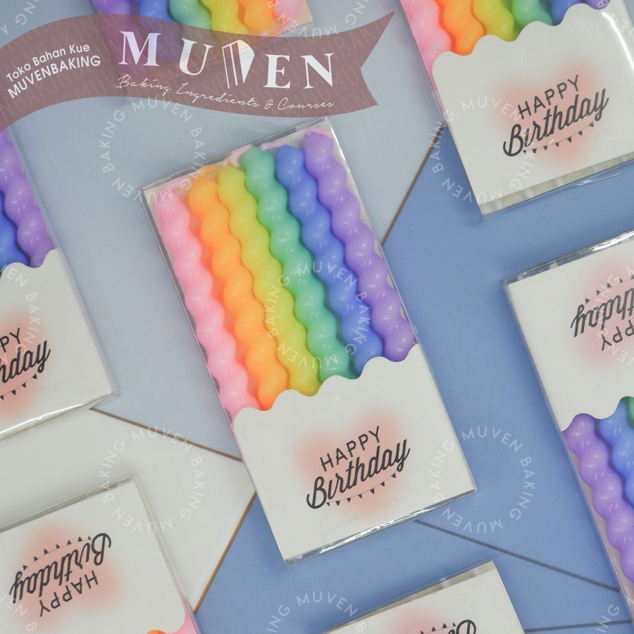Jual 6 PCS LILIN ULTAH SPIRAL BUBBLE PASTEL / ULIR BIRTHDAY CANDLE ...
