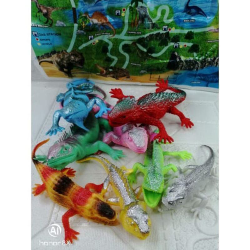 Jual mainan karet hewan reptil bunyi isi 8pcs | Shopee Indonesia