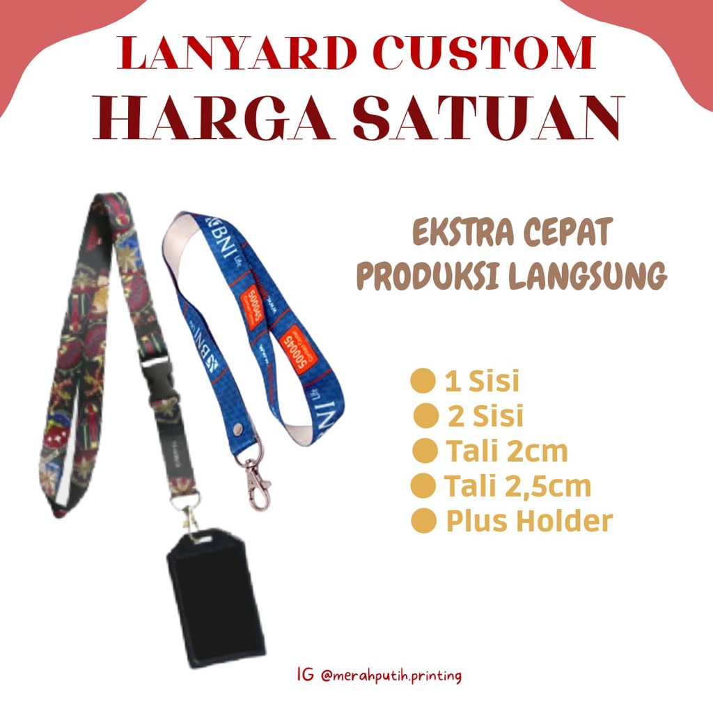 Jual LANYARD CUSTOM DIGITAL PRINT SATUAN 2 Sisi 2 cm / 2.5 cm | Shopee ...