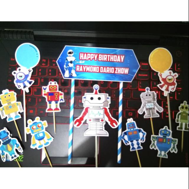 Jual topper hiasan kue robot | Shopee Indonesia
