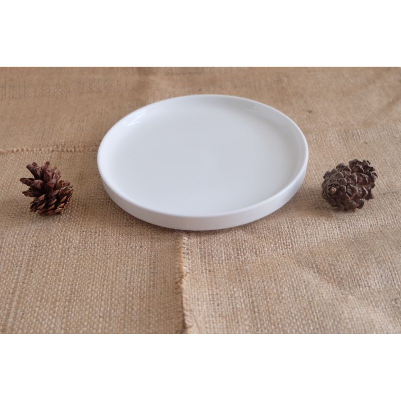 Jual piring stackable | piring cafe | piring keramik putih | Shopee ...