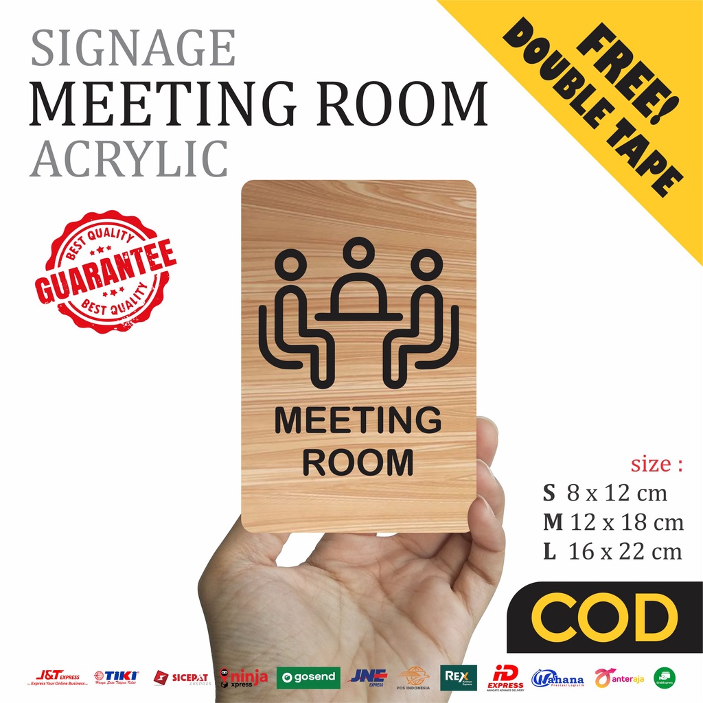 Jual Meeting Room Sign Board Akrilik Print Signage Label Room Name Nama ...