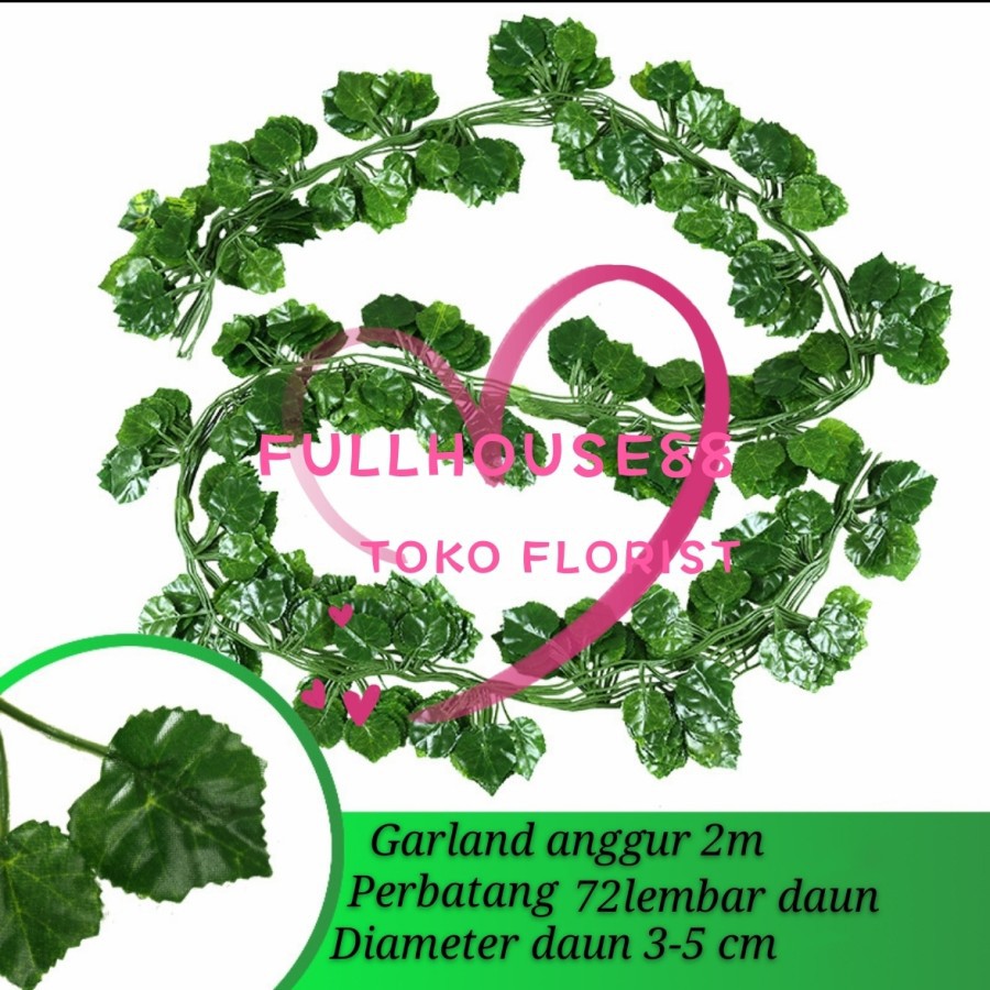 Jual Daun rambat anggur plastik artfical decorasi ukuran 2m | Shopee ...