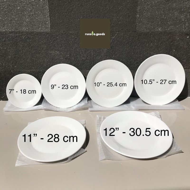 Jual Piring Makan Keramik Putih Polos 7inch 9inch 10inch 10.5inch ...