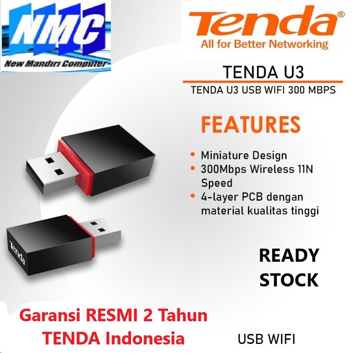 Jual TENDA U3 USB Wireless Adapter FAST 300mbps Wifi Dongle/ Receiver ...