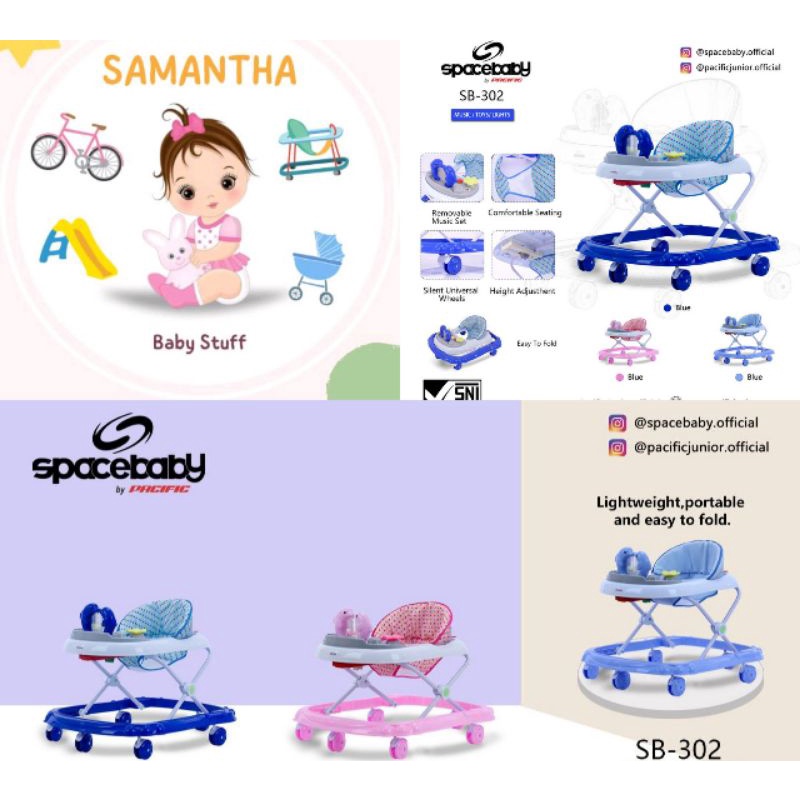Jual BABY WALKER SPACE BABY SB 302 (MAINAN LUMBA-LUMBA) | Shopee Indonesia