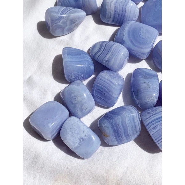 Jual Blue lace agate/tumble stone/Batu akik | Shopee Indonesia