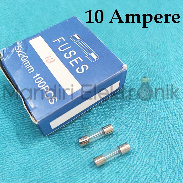 Jual Fuse Sekring Kaca Tabung Kecil 10 Ampere 5x20 - Fuse 10 Ampere ...