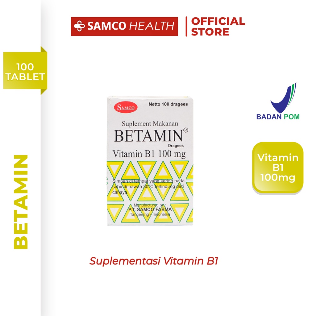 Jual Samco Betamin Botol | Vitamin B1 100 MG |100 Tablet | Shopee Indonesia