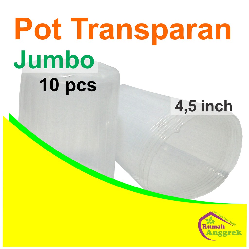 Jual Pot Transparan Jumbo 14 cm 4,5 inch isi 10 fleksibel cup anggrek ...