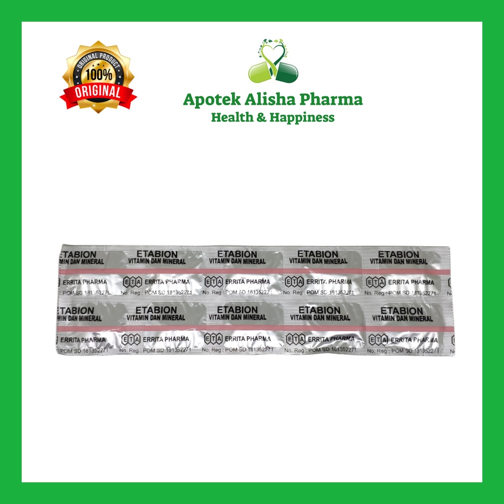 Jual Etabion Kapsul Errita Multivitamin Mineral / Zat Besi Untuk Anemia ...
