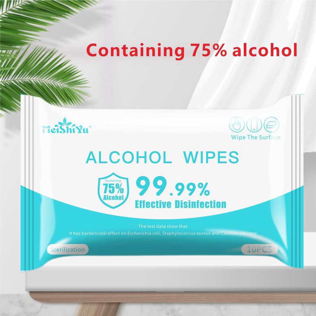 Jual Alcohol Wipes MEISHIYU 10 Lembar - Tisu Basah Alkohol 75% | Shopee ...