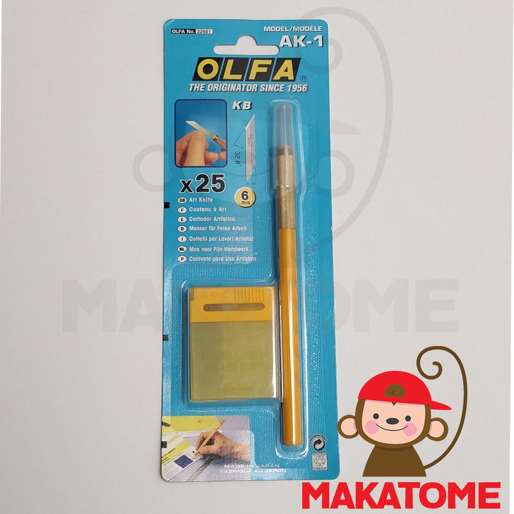 Jual OLFA Basic Art Knife AK-1 isi 25 blade pisau hobby craft Japan | Shopee Indonesia