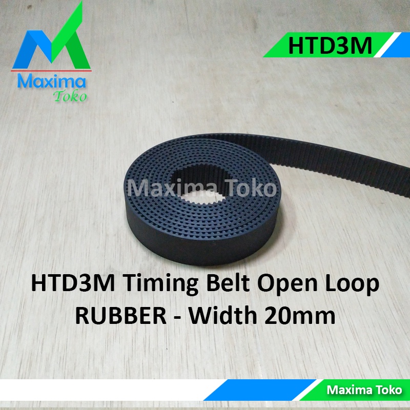 Jual HTD3M Timing Belt Open Loop RUBBER Lebar 20mm HTD 3M PER METER Pitch 3mm Width 20 mm ...