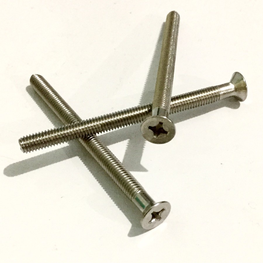 Jual Baut Verseng JF FLAT HEAD Stainless Steel 304 M6 X 70 Obeng Plus ...