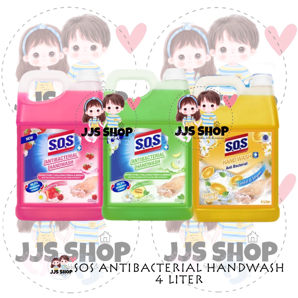 Jual SOS ANTIBACTERIAL HANDWASH HAND SOAP 4L SABUN CUCI TANGAN 4 LITER ...