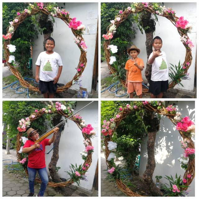 Jual Backdrop dekorasi wedding lingkaran rotan besar | Shopee Indonesia