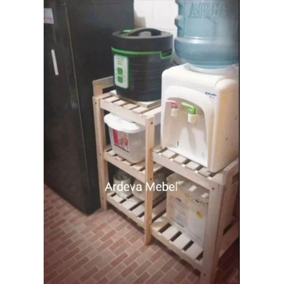 Jual Meja magicom Rak Dispenser serbaguna dari kayu | Shopee Indonesia