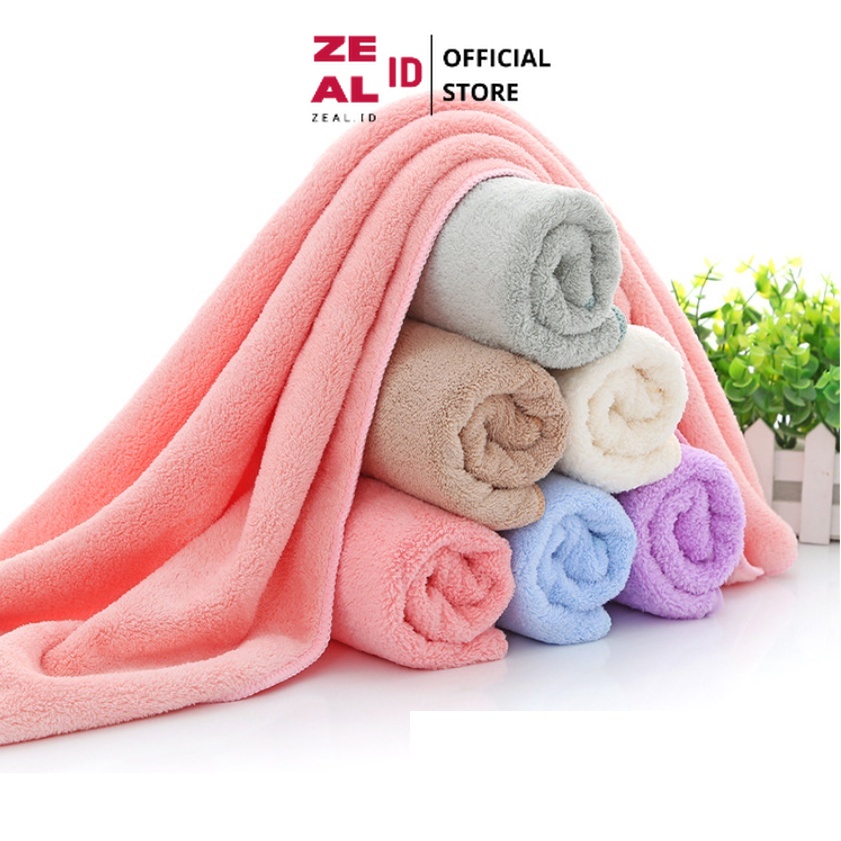 Jual ZEAL-ID - Handuk Mandi Microfiber Bulu Polos 35x75cm / Handuk ...